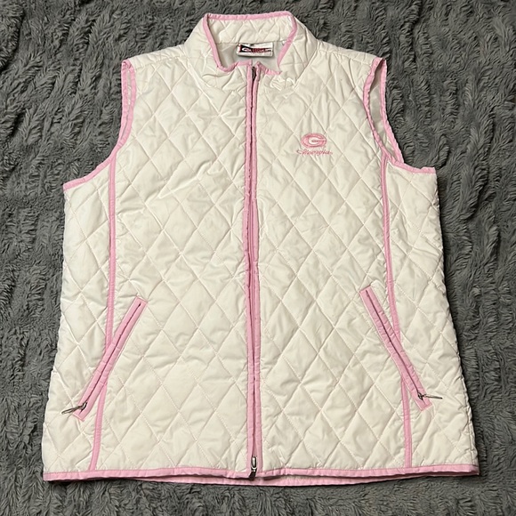 Campus Specialties | Jackets & Coats | Georgia Vest Pink And White ...